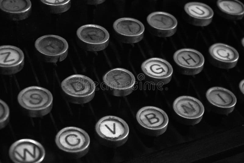 Black and White Image of Old Typewriter Stock Photo - Image of ...