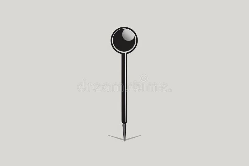 Black and White Image of a Pin or Needle with a Black Handle Stock ...