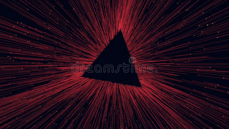 Dynamic Triangle Black and White Pattern with Central Red Dot Stock ...