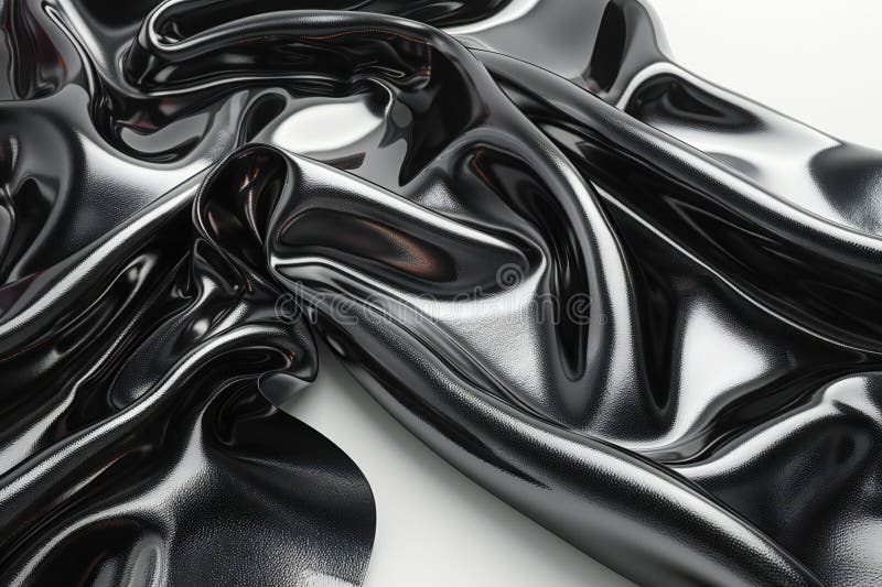 Black and White Image of Shiny Plastic Fabric, Dramatic Lighting ...