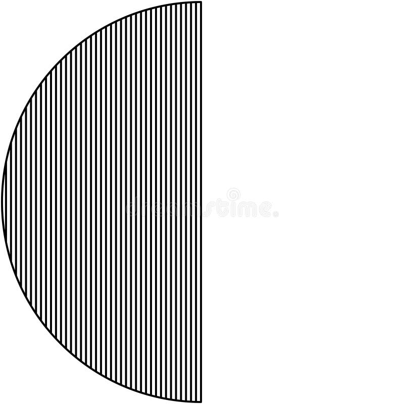 Black and White Image Showing Half-circle Filled with Vertical Lines ...