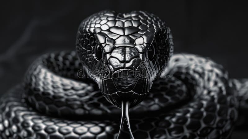 Black and White Image of a Snake, Suitable for Various Projects Stock Illustration ...
