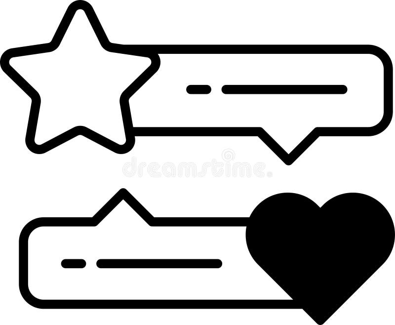 A Black and White Image of a Star and a Heart Stock Vector ...
