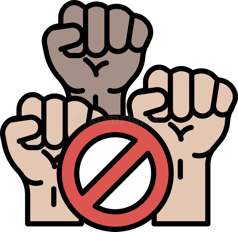 A Black and White Image of Three Hands Holding Up a No Sign Stock ...