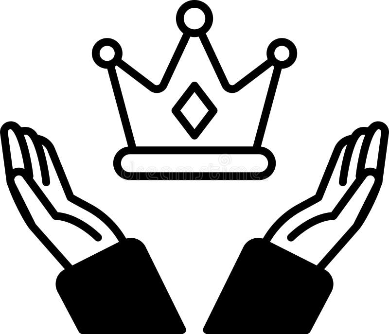Two hands holding a crown stock vector. Illustration of leader - 327022211