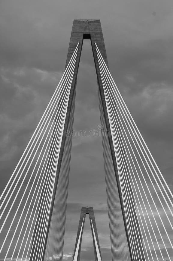 Double Spans of Cable Bridge Stock Image - Image of structure, design ...