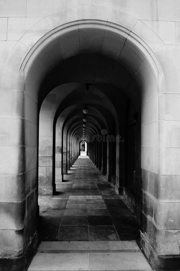 Library Walkway in Manchester City Centre Stock Image - Image of alley ...