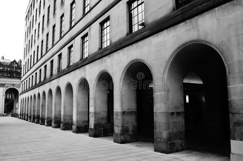 Library Walkway in Manchester City Centre Stock Image - Image of alley ...