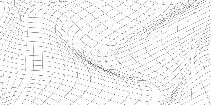 A Black and White Image of a Wave with a Grid Pattern Stock ...