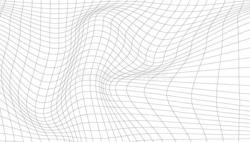 A Black and White Image of a Wave with a Grid Pattern Stock Vector ...