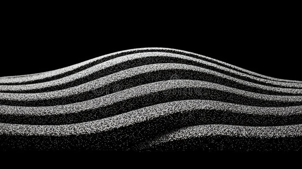A Black and White Image of a Wave-like Pattern. Stock Image - Image of ...