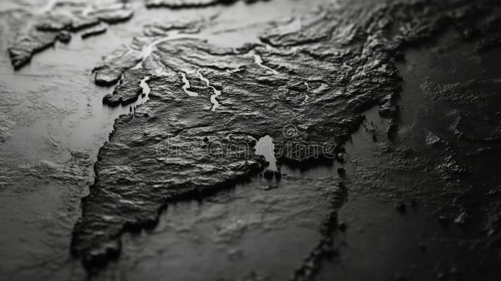 Black and White India Map Emphasizing Geographic Diversity Stock ...