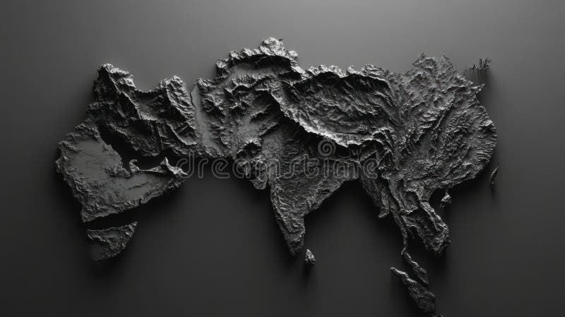 Black and White India Map Emphasizing Geographic Diversity Stock ...