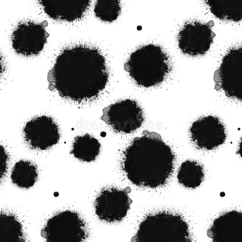 Black & White Ink Blots Pattern Stock Illustration - Illustration of ...