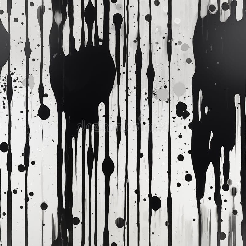 Seamless Pattern. Black Ink Drips Down the Wall. White Background Stock ...
