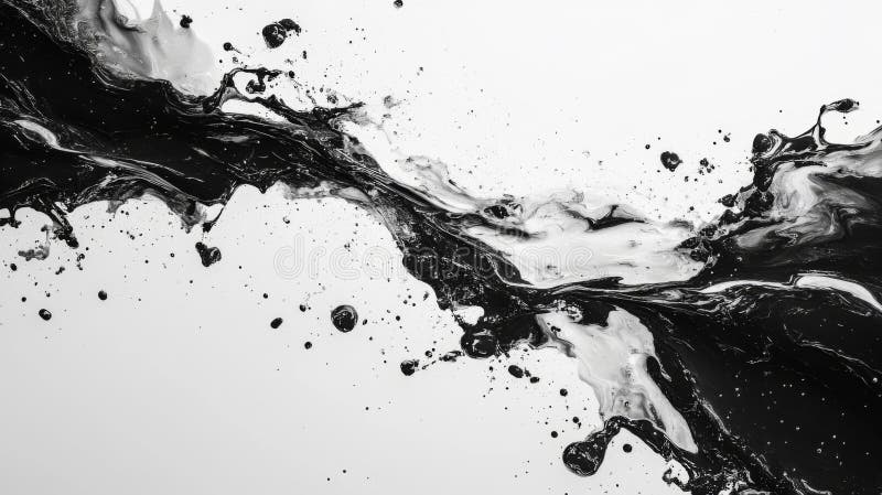 Black and White Ink Splash Abstract Background Stock Illustration ...