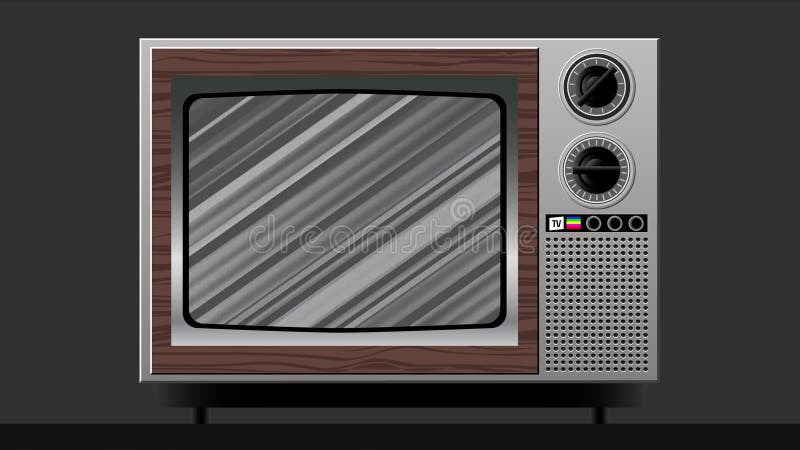 Black White Interference Distortion on Old Tv Stock Video - Video of ...
