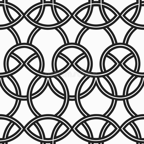 Black and White Interlocking Circle Pattern Seamless Repeating ...