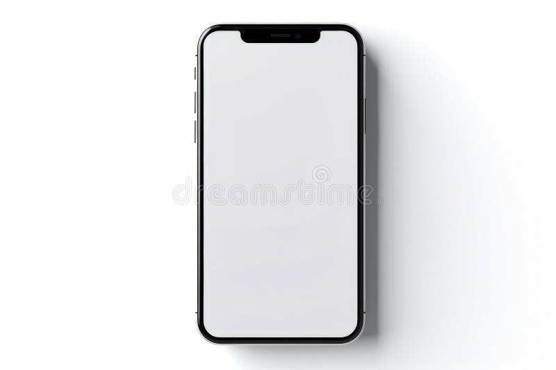 Black and White Iphone is Shown on White Surface with Shadow ...