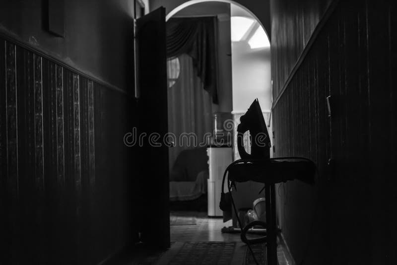 Black and White Iron Hallway Stock Image - Image of beating, domestic ...