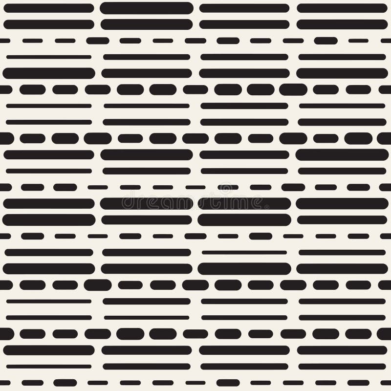 Black and White Irregular Rounded Dashed Lines Pattern. Modern Abstract ...