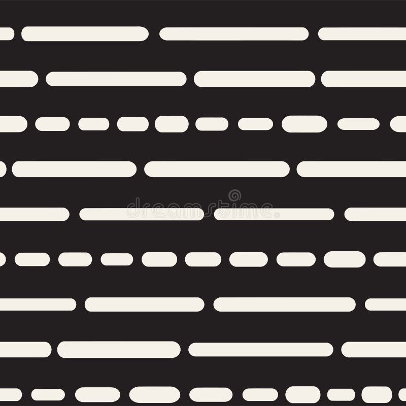 Black and White Irregular Rounded Dashed Lines Pattern. Modern Abstract ...