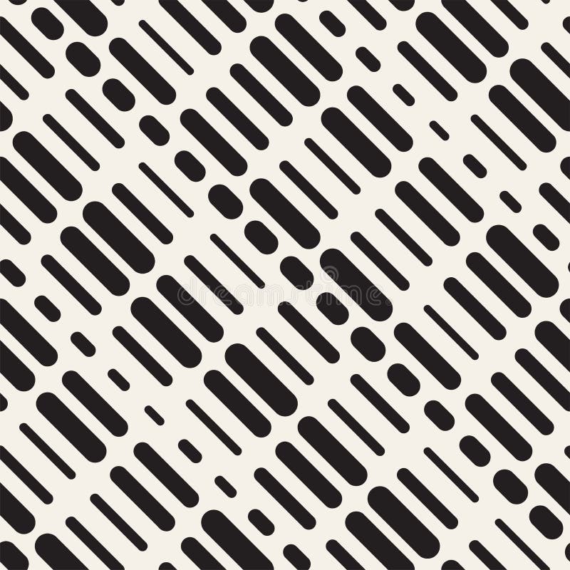 Black and White Irregular Rounded Dashed Lines Pattern. Modern Abstract ...
