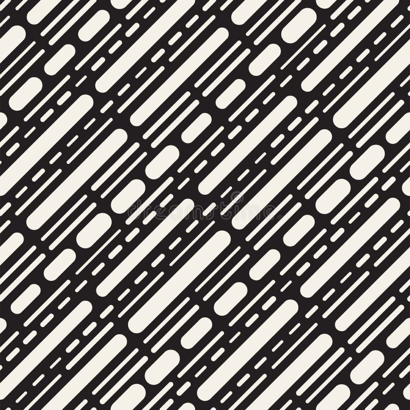 Black and White Irregular Rounded Dashed Lines Pattern. Modern Abstract ...