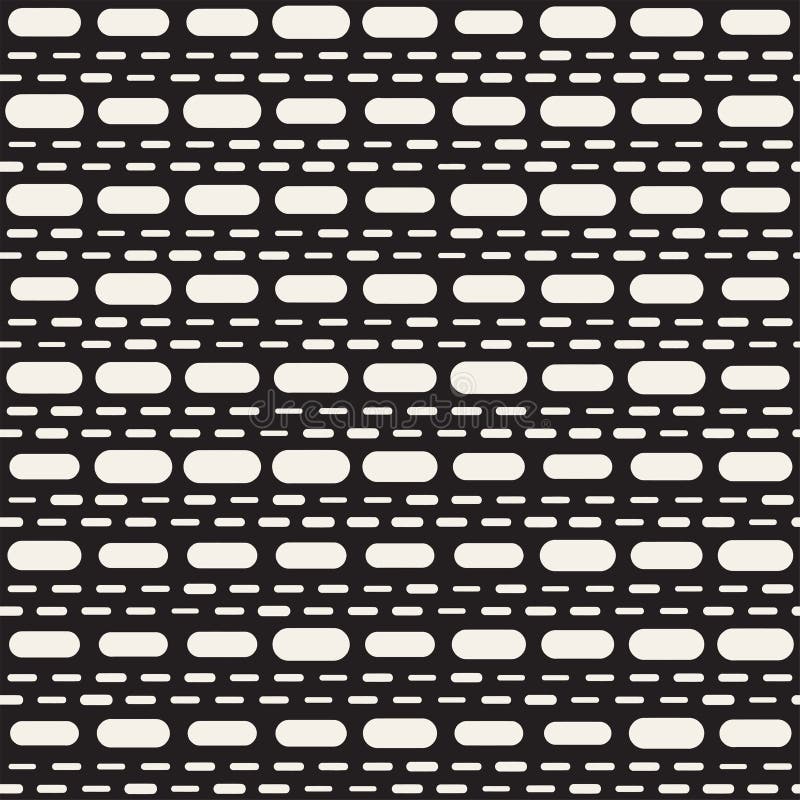 Black and White Irregular Rounded Dashed Lines Pattern. Modern Abstract ...