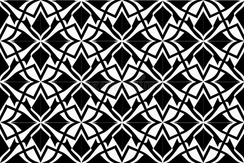 Black and White Islamic Pattern Stock Illustration - Illustration of ...