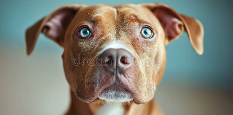 Black and White Isolated Portrait of a Pitbull with an Intense Stare ...