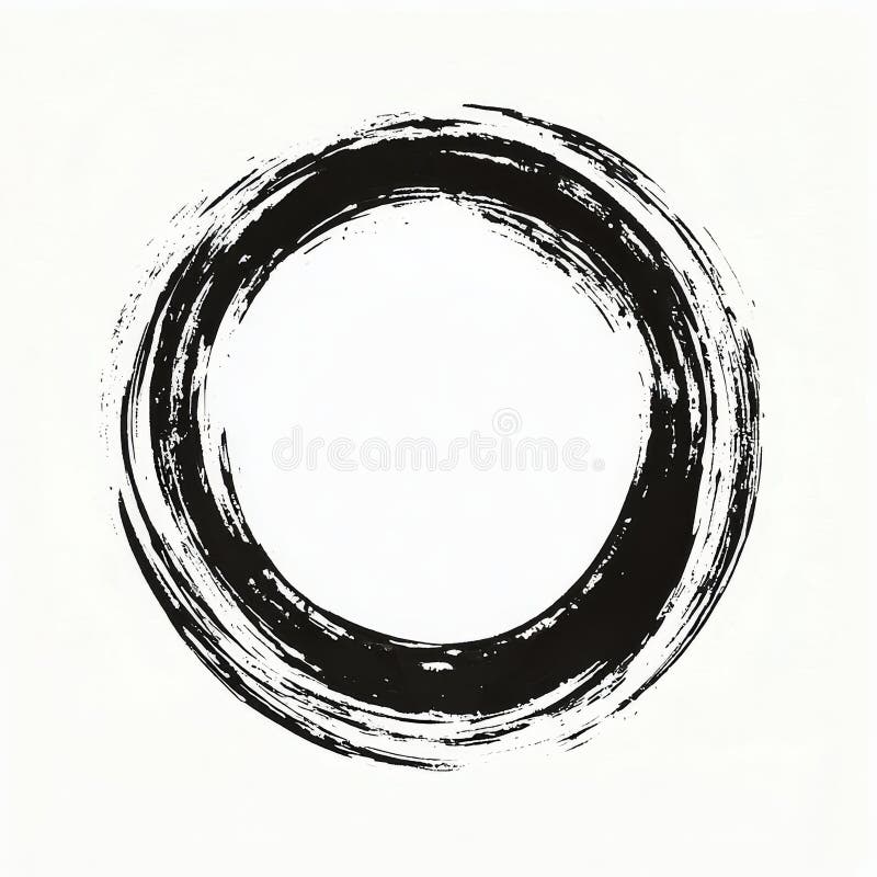 This Black and White Japanese Enso Zen Circle is Made with Black Ink ...