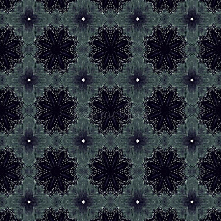 A Black and White Kaleidoscopic Pattern with Hexagonal and Circular ...
