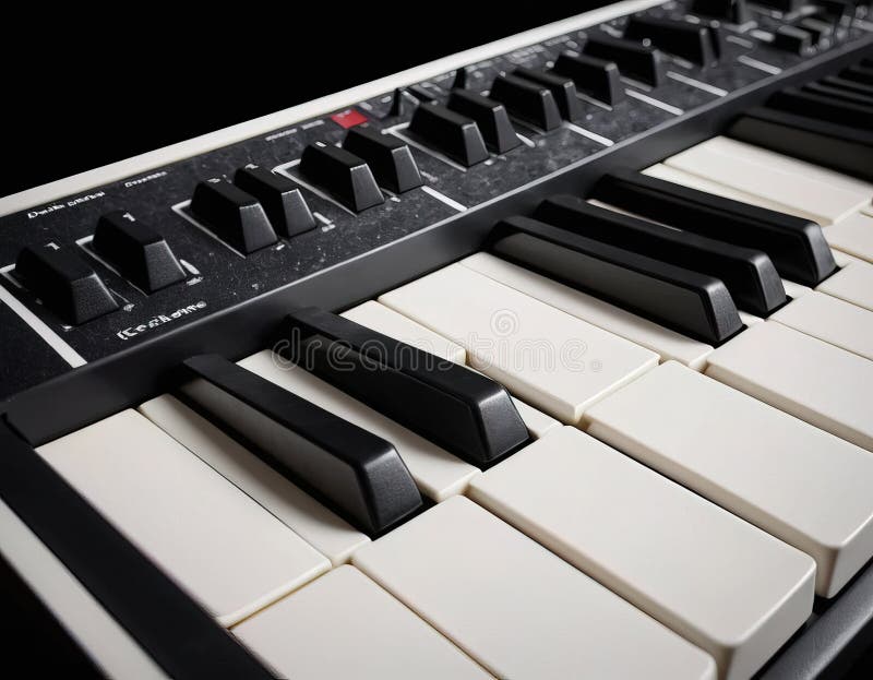 A Black and White Keyboard with White Keys AI Generated Stock ...
