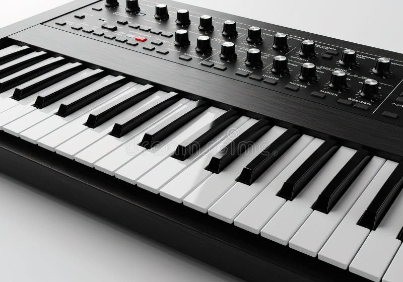 A Black and White Keyboard with White Keys AI Generated Stock ...