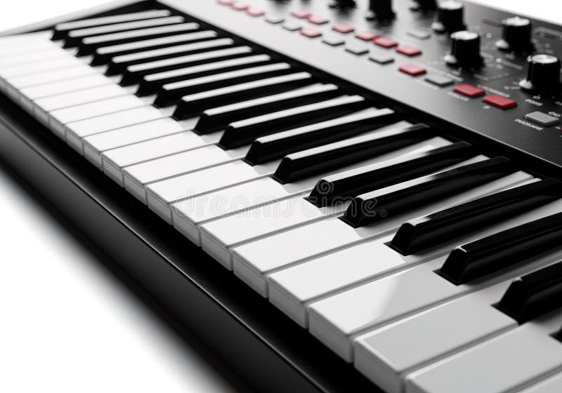 A Black and White Keyboard with White Keys AI Generated Stock ...