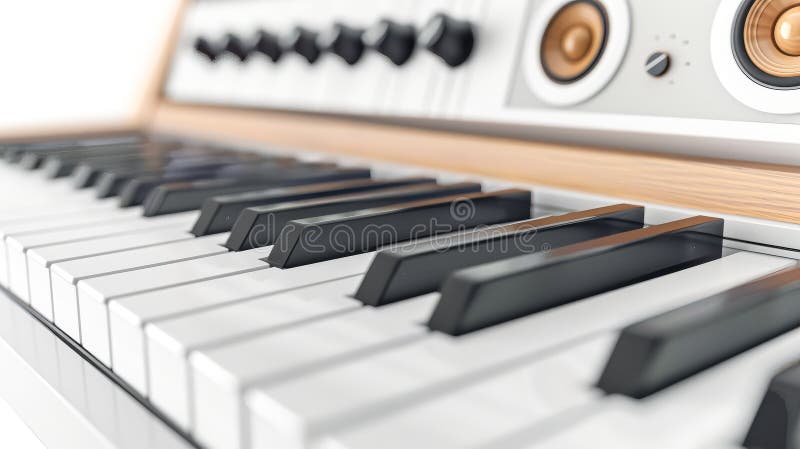 Black and White Keyboard with White Keys Stock Photo - Image of harmony ...