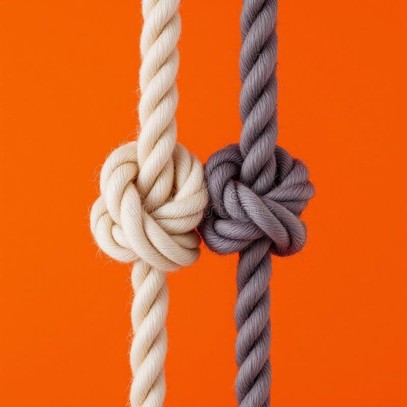 Black and White Knot on Orange Background – Unity and Contrast Concept ...