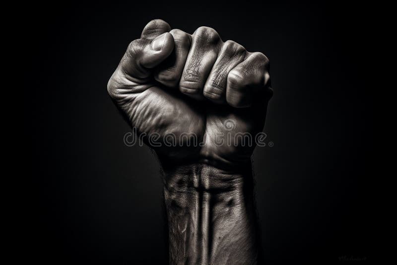 Black and White Knuckled Fist Man Stock Illustration - Illustration of ...