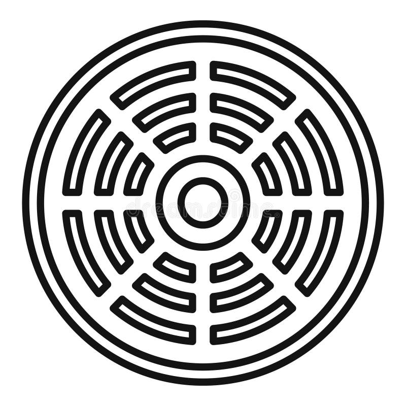 Black and White Labyrinth Maze Outline Illustration Stock Vector ...