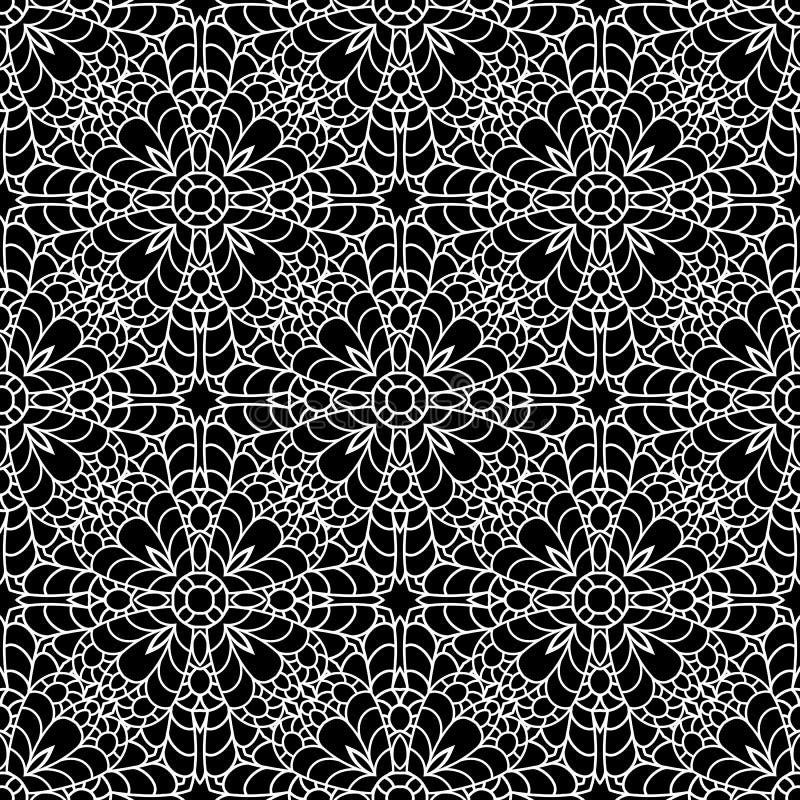 Black and White Lace Ornament, Seamless Pattern Stock Vector ...