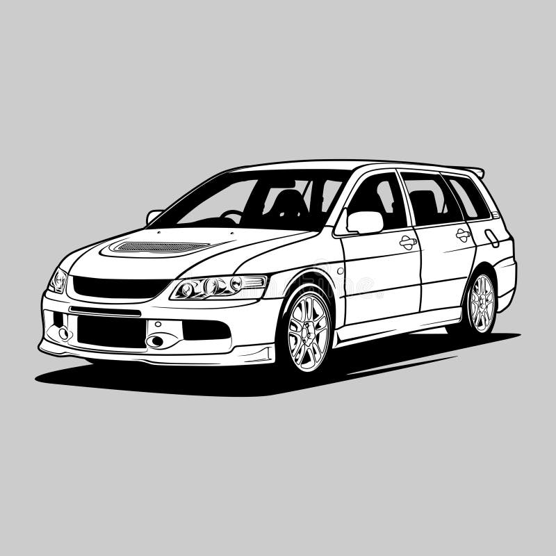 WRX Sti white stock vector. Illustration of transport - 257694313