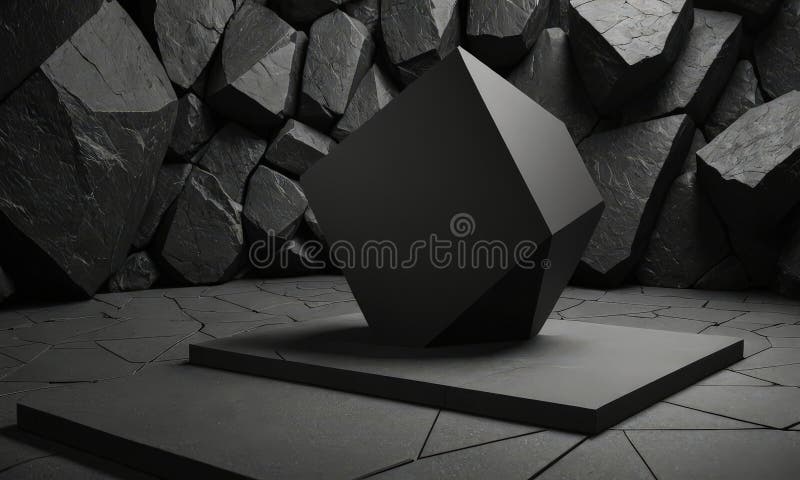 Black and White Large, Triangular Sculpture with Flat Base, Set Against ...
