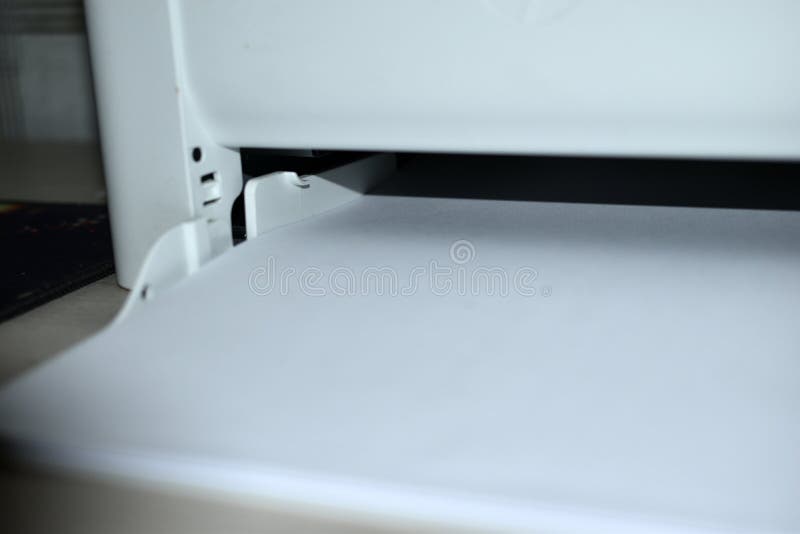 Black and White Laser Printer Tray with Paper Stock Image - Image of ...