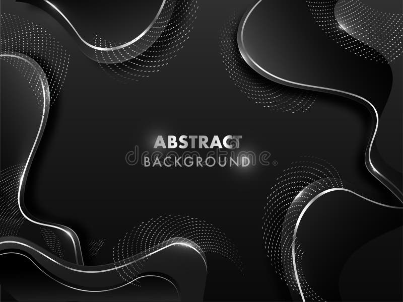 Black and White Layout Fluid Art. Stock Illustration - Illustration of ...