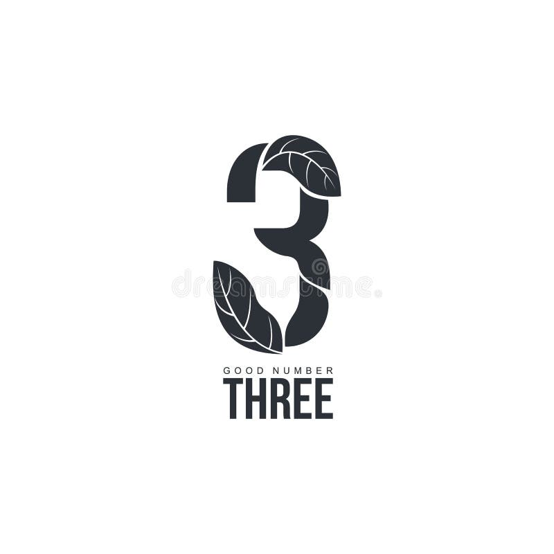 Number Three Logo Template Made of Straight and Curved Strips Stock ...
