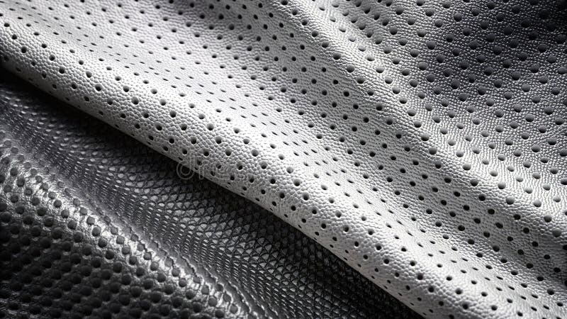 Textured Elegance: Black and White Leather Fabric with Micro ...