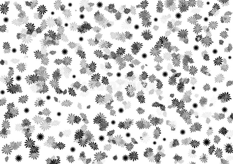 Black and White Leaves Random Pattern Design Stock Illustration ...
