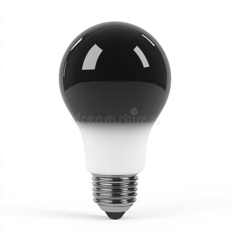 Stylish Black and White LED Light Bulb, Energy Efficient Illumination ...