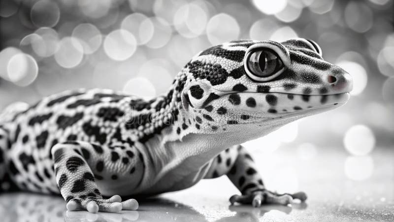 Black and White Leopard Gecko Illustration: a Textured Design Element ...